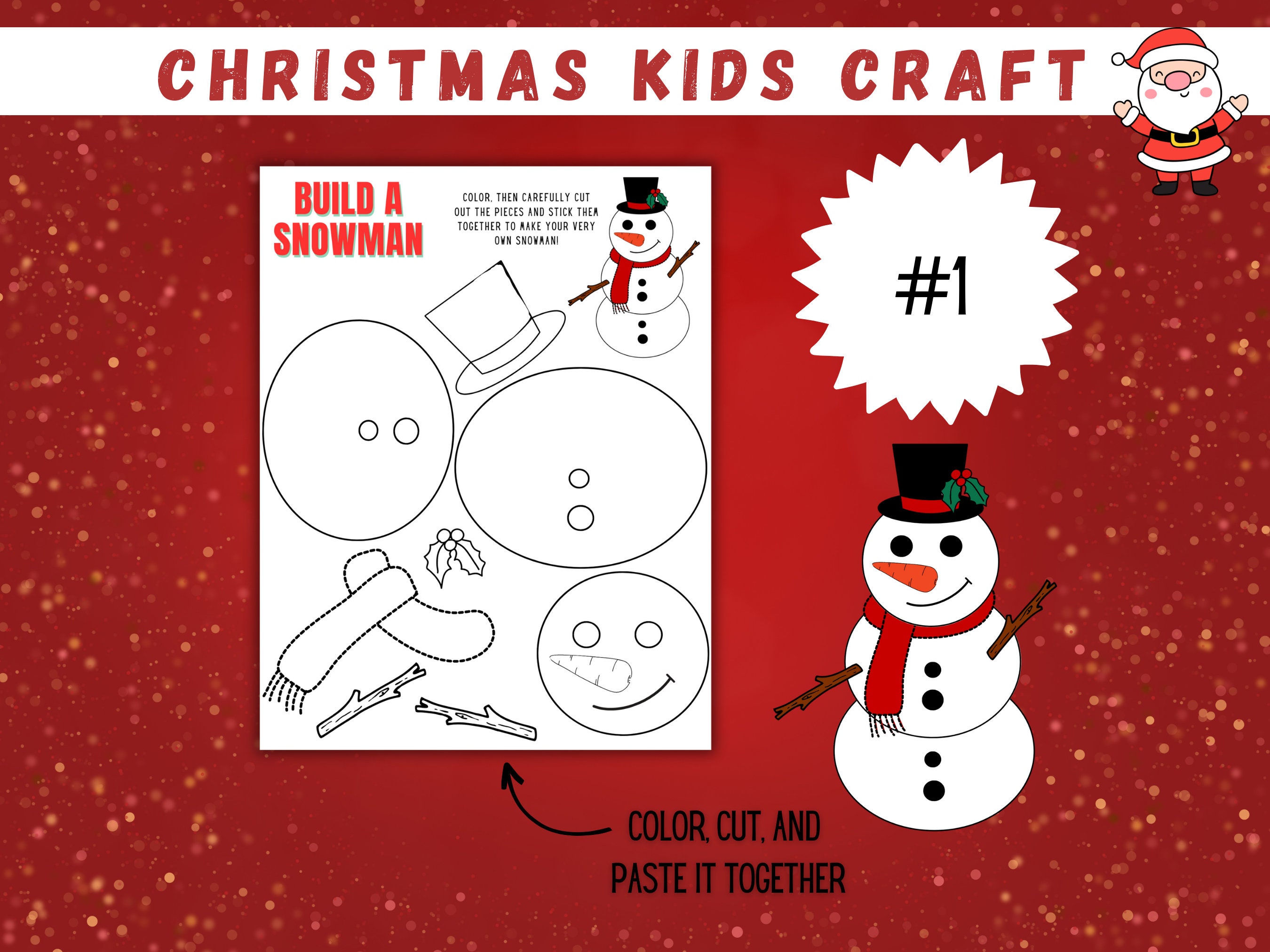 Printable Kids Christmas Craft Kit/ Perfect for Holiday Crafting/ Fun ...