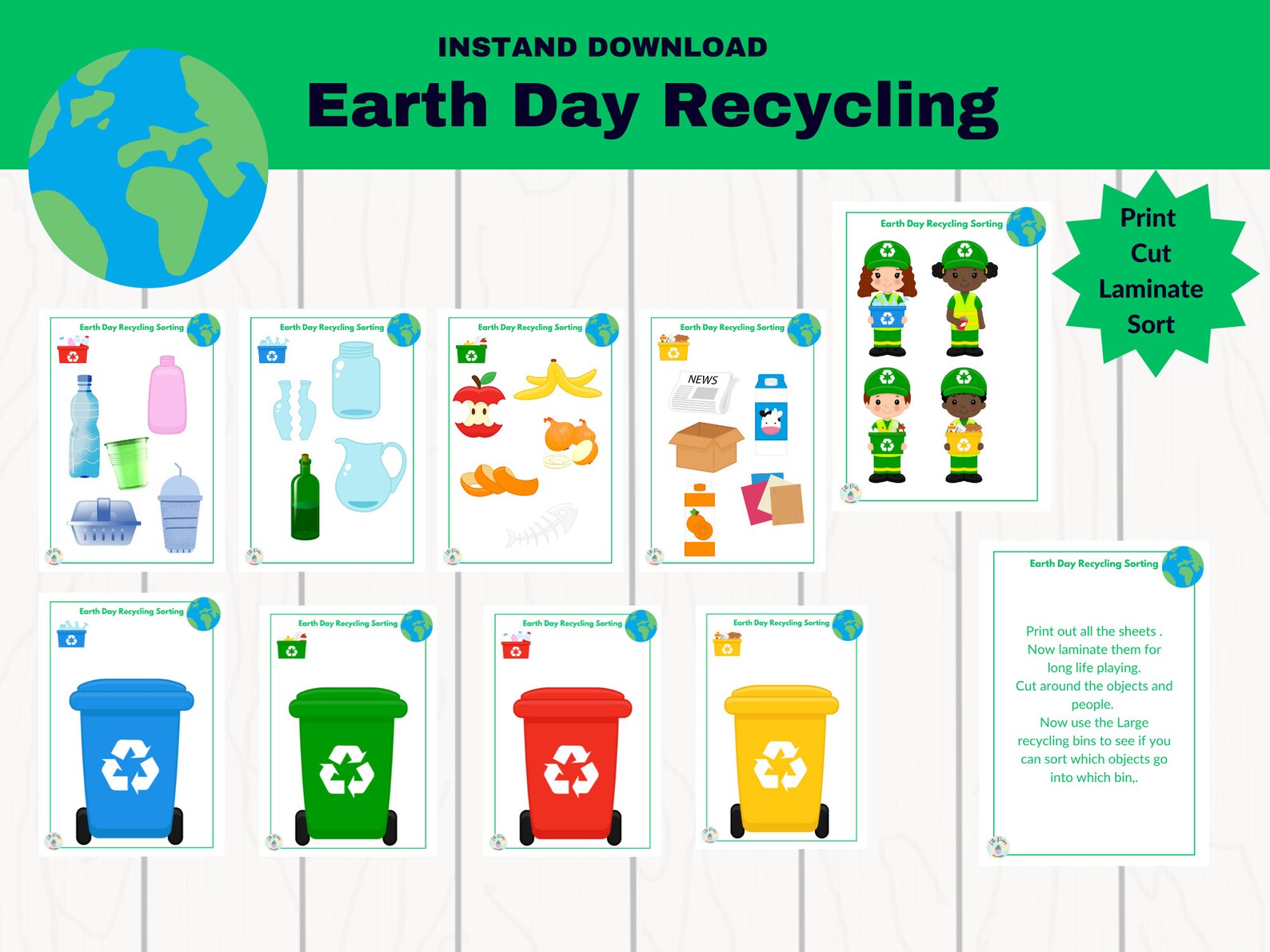 Earth Day Activities, Activities for Bored Kids, Recycling Sorting Game ...
