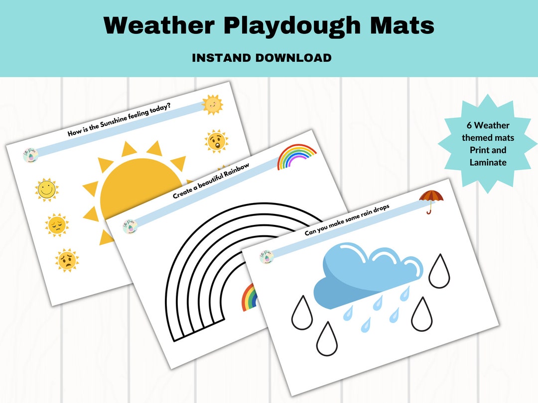Weather Themed Playdoh Mats, Printable Weather Activities, Homeschool ...
