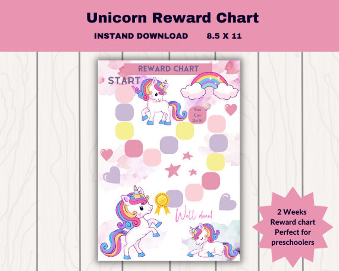 Printable Unicorn Reward Chart/toddler Sticker Chart/behaviour Chart ...