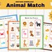 Zoo Preschool Printables, Animal Match Cards, Farm Animals, Sea Animals ...