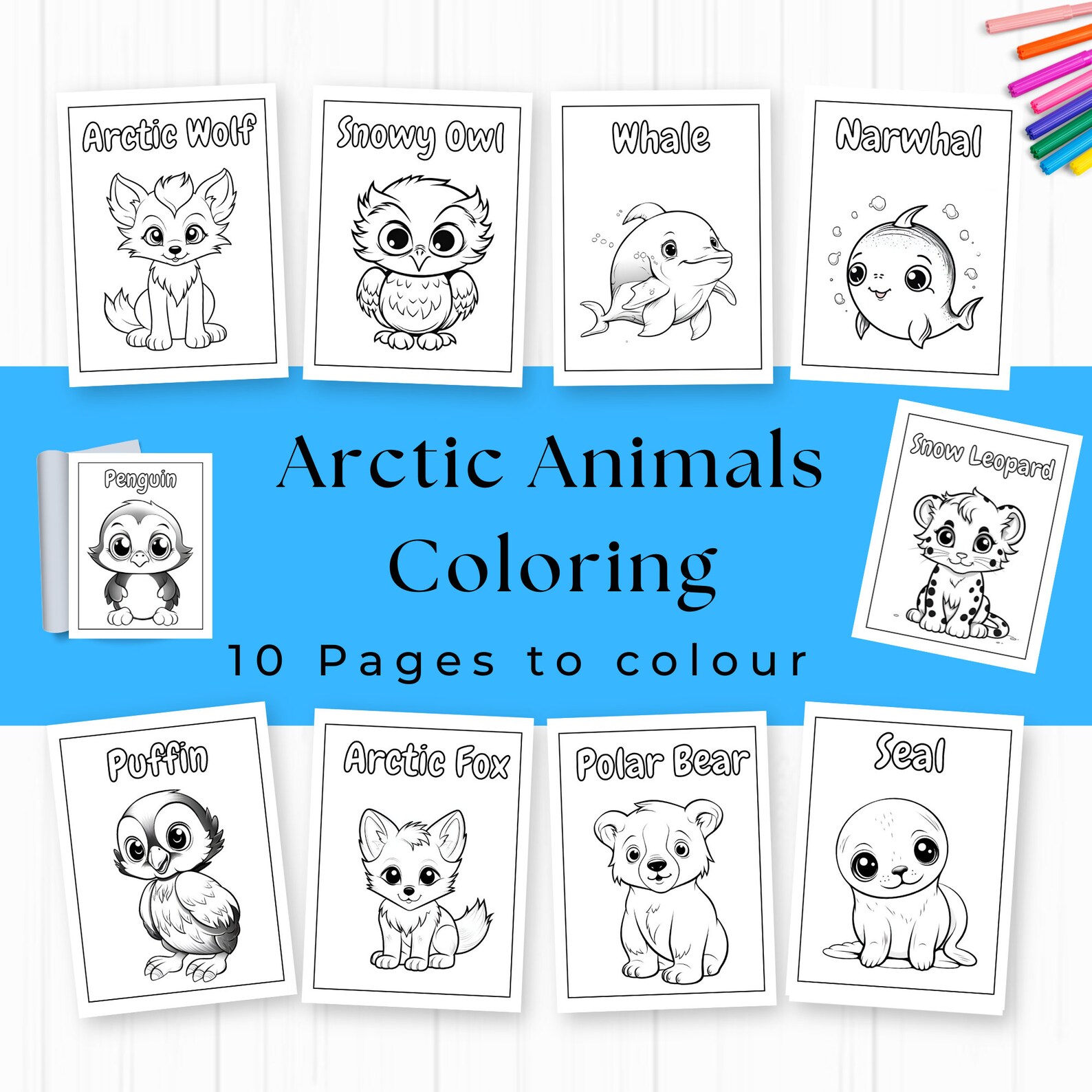 Arctic Animals Coloring Pages, Preschool Coloring Sheets, Winter ...