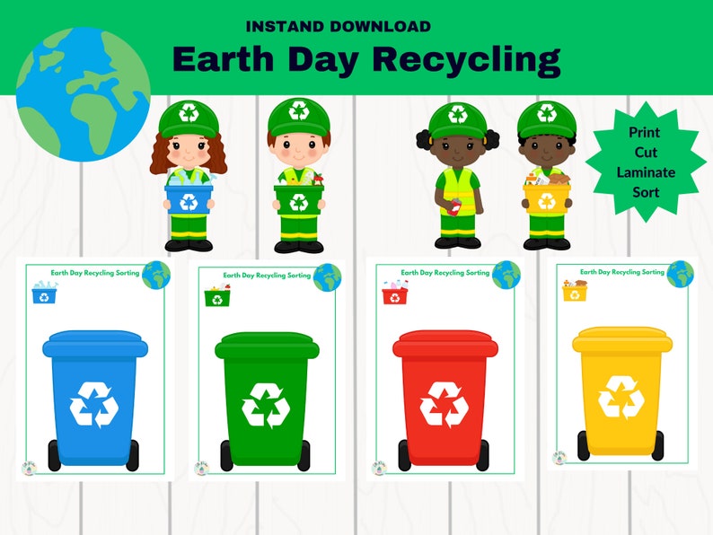 Earth Day Activities, Activities for Bored Kids, Recycling Sorting Game ...