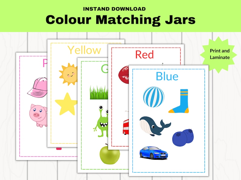 Color Matching, Colour Activity, Toddler Printable Colours Game ...