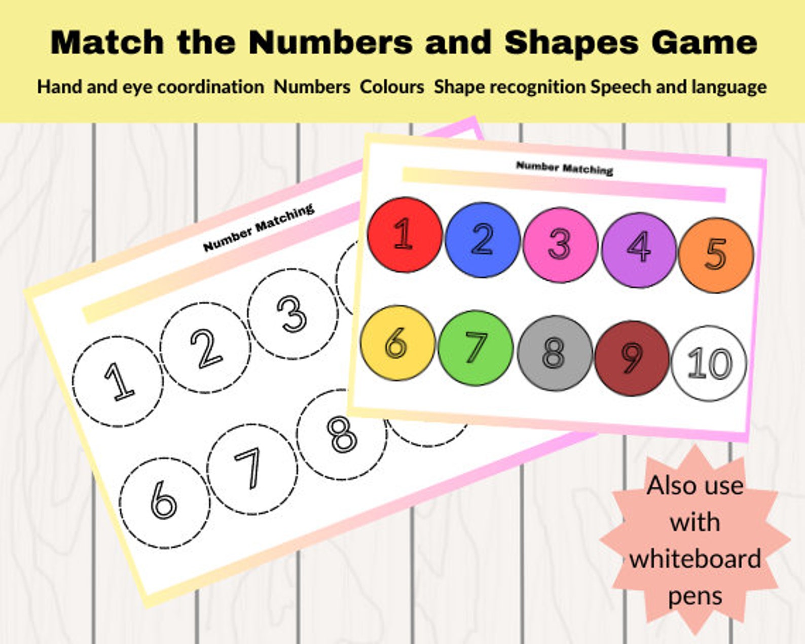 Number and Shape Matching Game for Early Years. Maths Resources ...