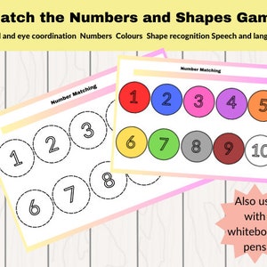 Number and Shape Matching Game for Early Years. Maths Resources ...