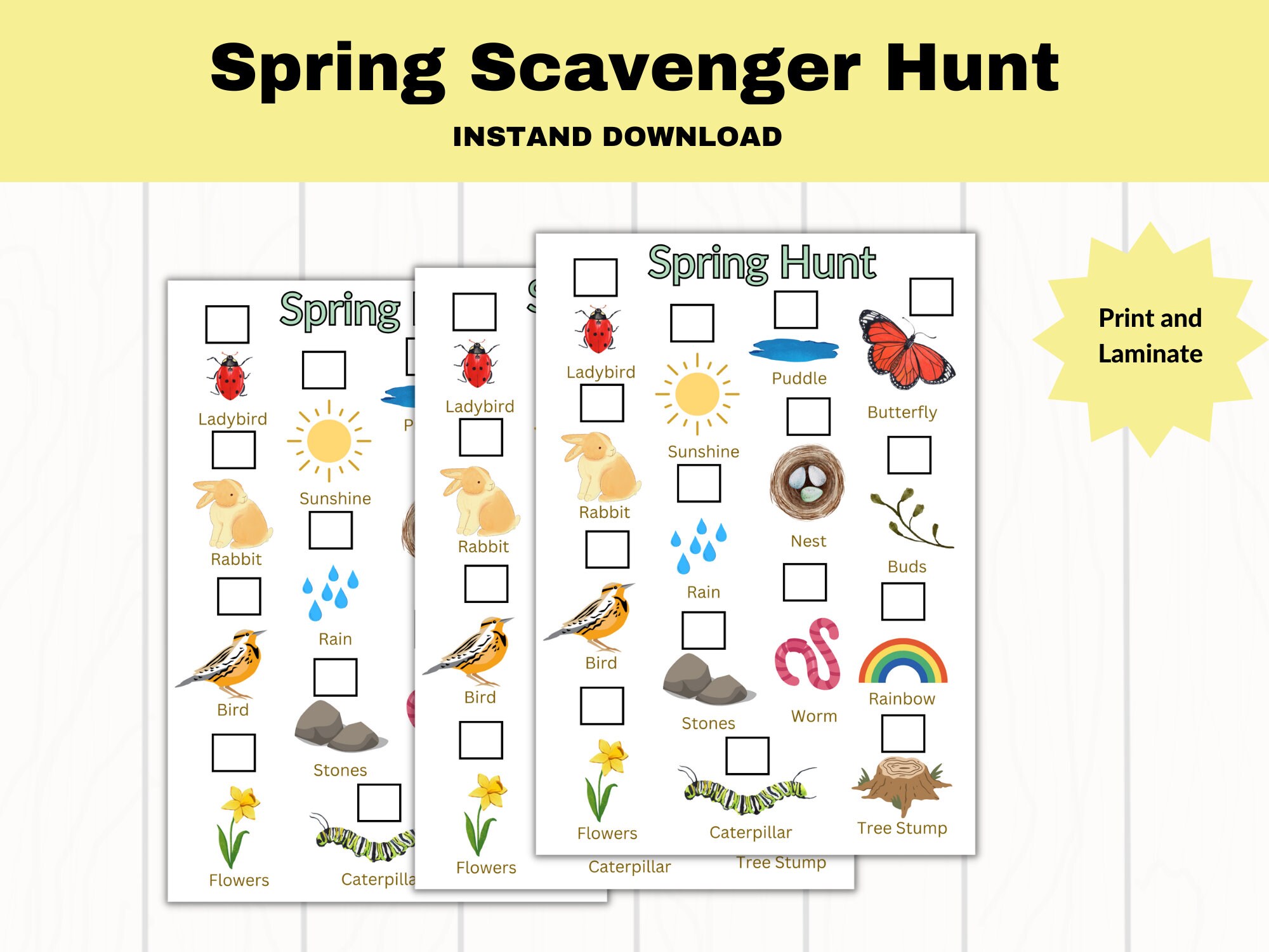Toddler Scavenger Hunt Printable Spring Theme, Preschool Spring Topic ...