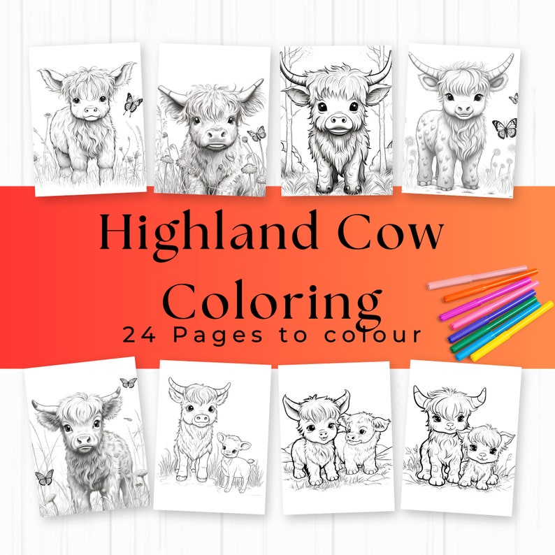 Cow Coloring Pages for Adults, Highland Cows to Color In, Cute Cows 24 ...