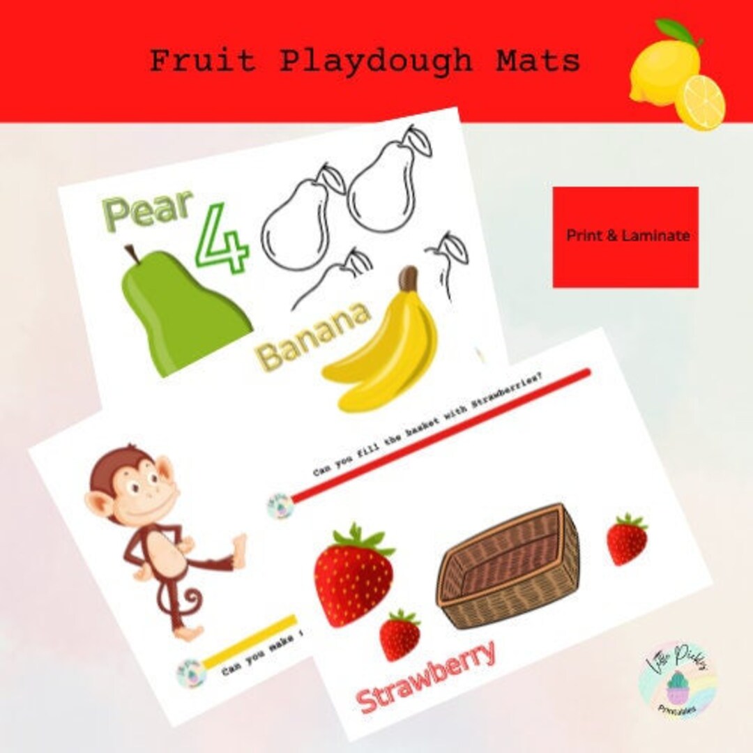 Fruit Themed Playdough Mats, Healthy Eating Preschool Learning and ...