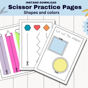 Scissor Practice for Preschool, Fine Motors Skills, Cutting Practice ...
