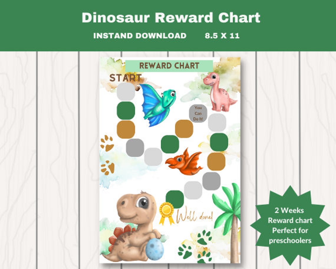 Dinosaur Reward Chart/printable/behaviour Chart for Kids/toddler ...