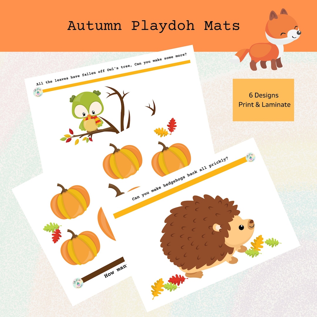 Autumn Themed Playdoh Mats for Preschoolers. Instand PDF. - Etsy