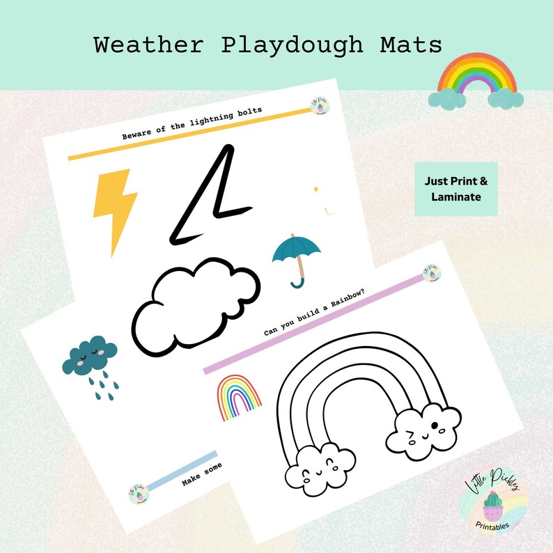 Weather Themed Playdough Mats, Instant PDF - Etsy