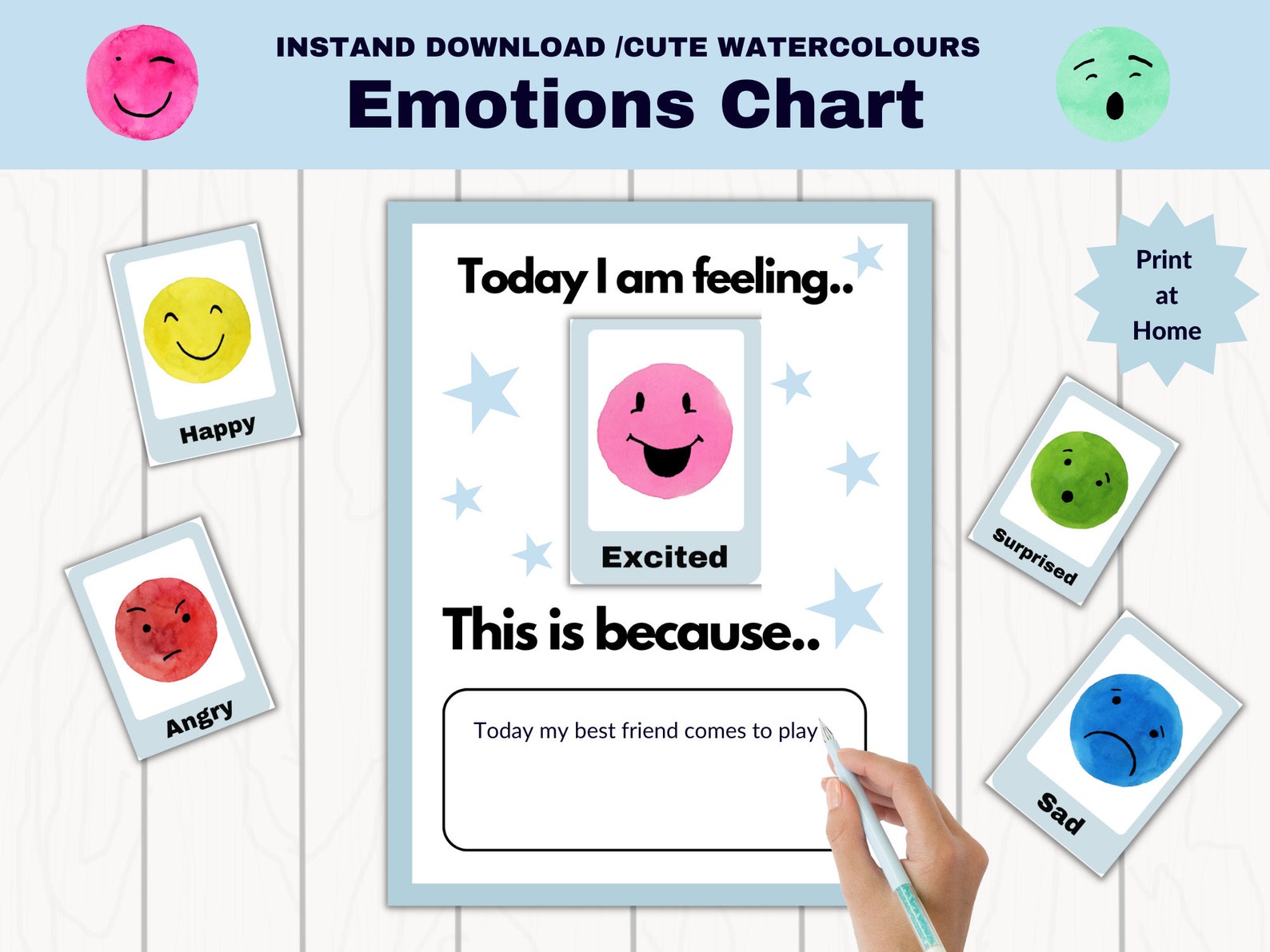 Printable Emotions Activities for Preschool. Emotion Chart, List of ...