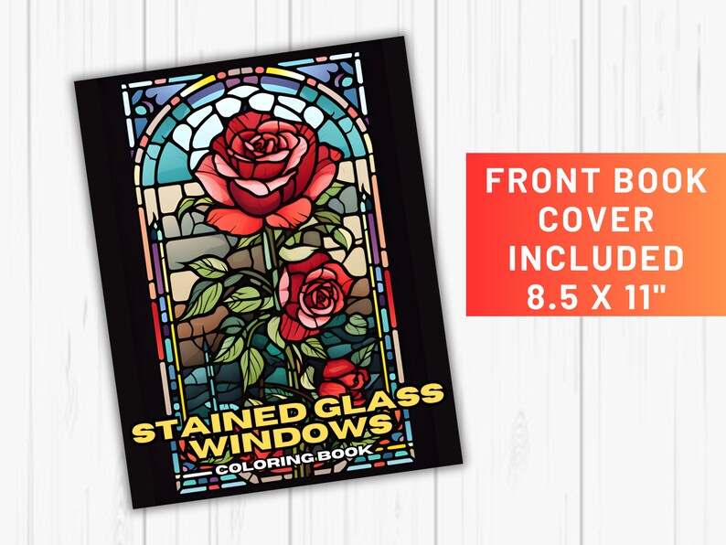 Stained Glass Window Coloring Pages, Adult Coloring Book, Instant ...