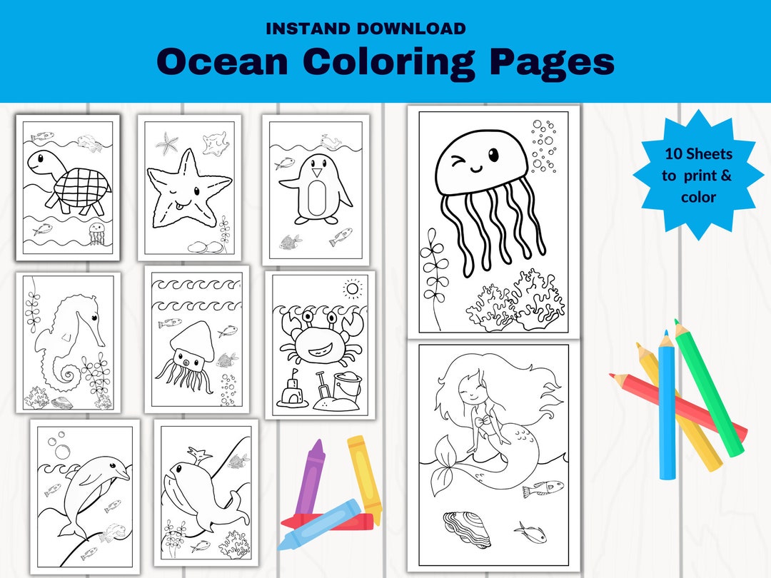 Ocean Theme Printables, Ocean Coloring Pages for Preschool, Kids ...