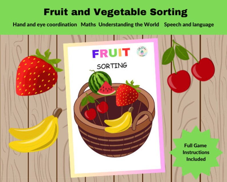 Preschool Curriculum Fruit and Veg Sorting Game, Toddler Activity ...