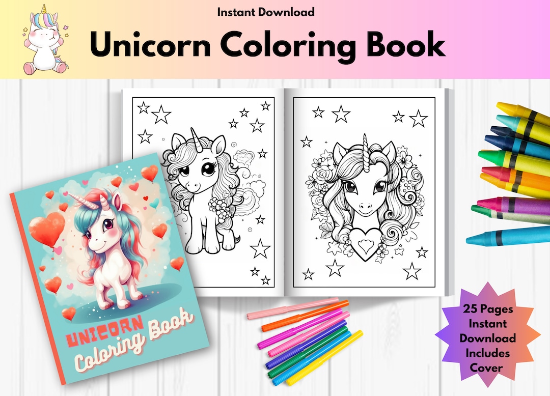 Coloring Book for Kids, Unicorn Coloring Book, Unicorn Coloring Pages ...