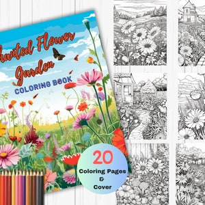Enchanted Flower Garden Coloring Book, Adult Coloring Book, Mindful ...