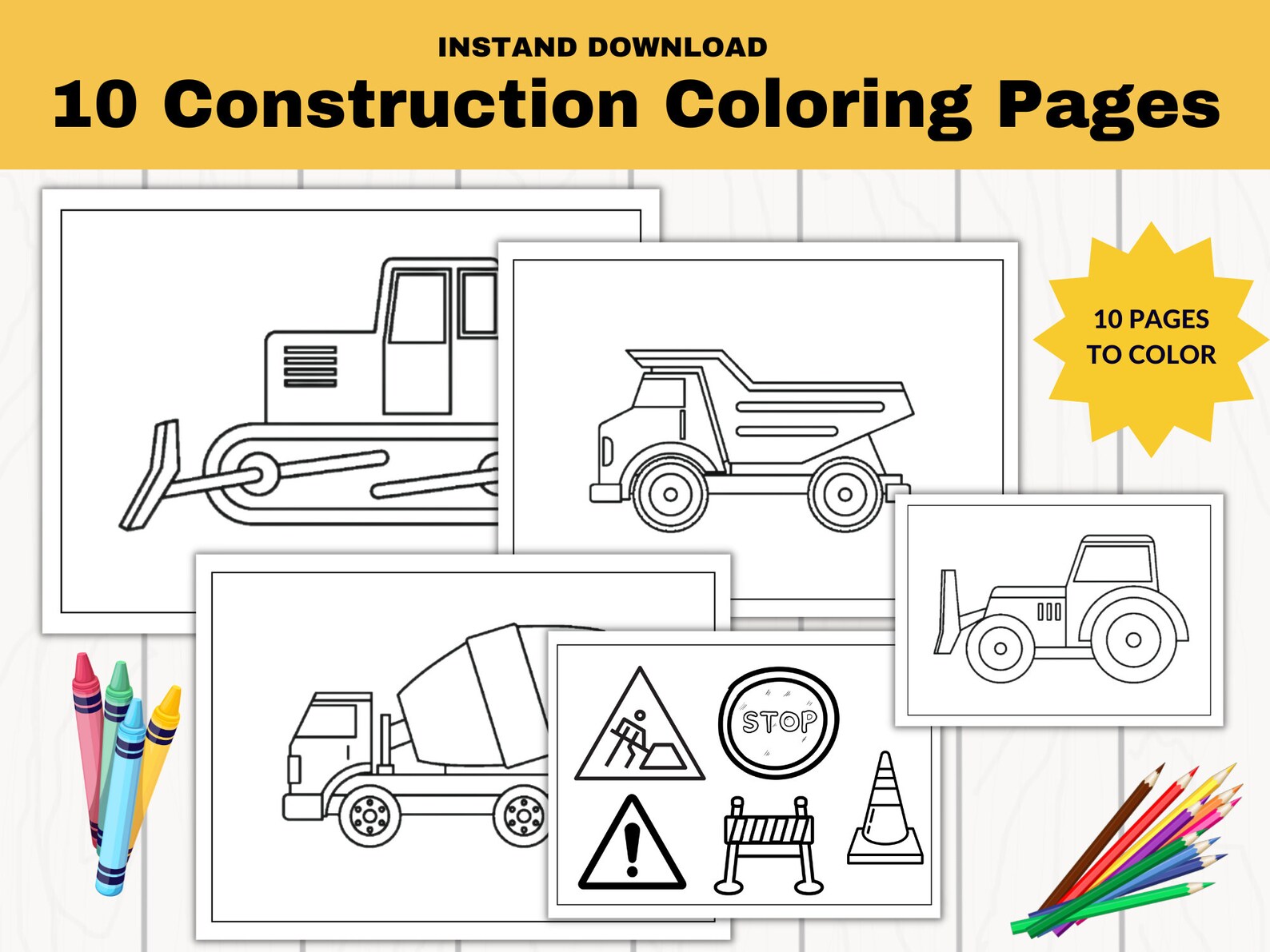 Preschool Construction Theme Printables, Construction Theme Coloring ...