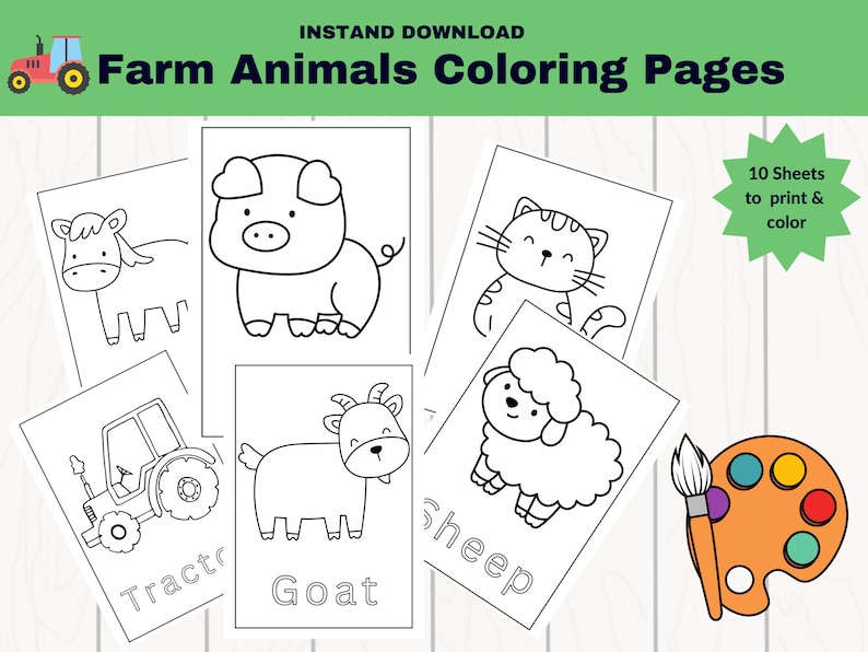 Printable Farm Activities for Preschool Children, Toddler Coloring ...