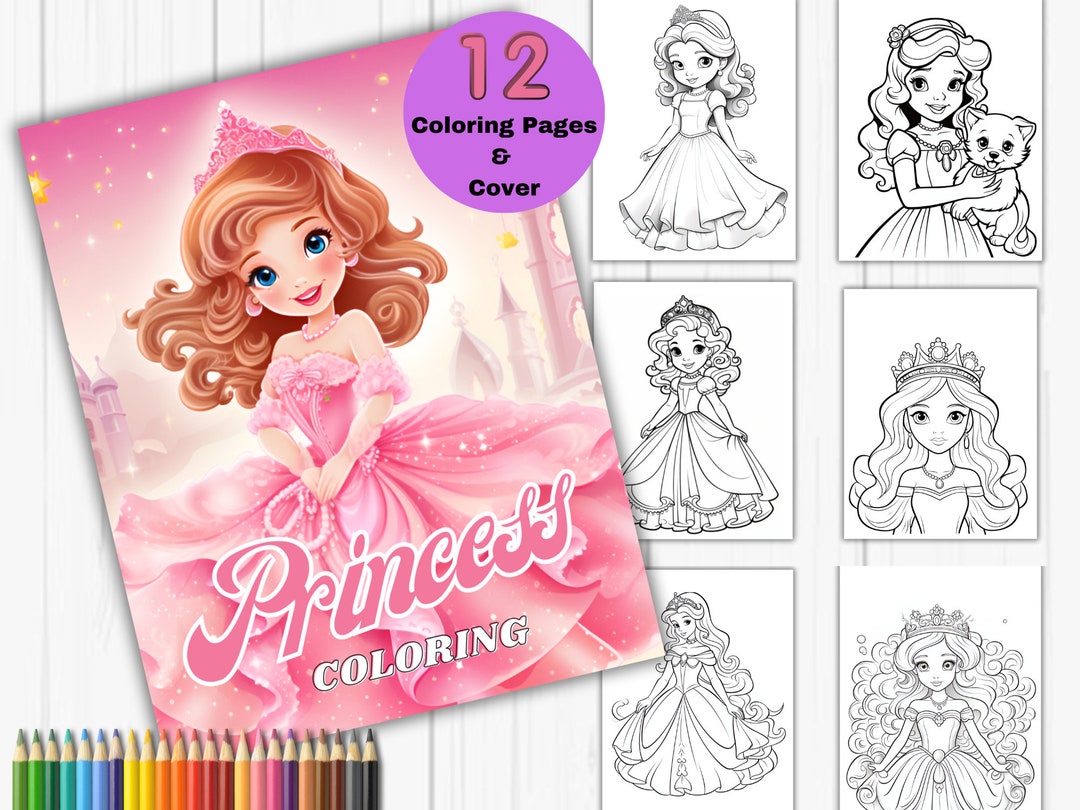 Princess Coloring Pages for Kids, Preschool Coloring, Girls Birthday ...