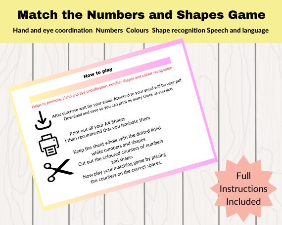 Number and Shape Matching Game for Early Years. Maths Resources ...