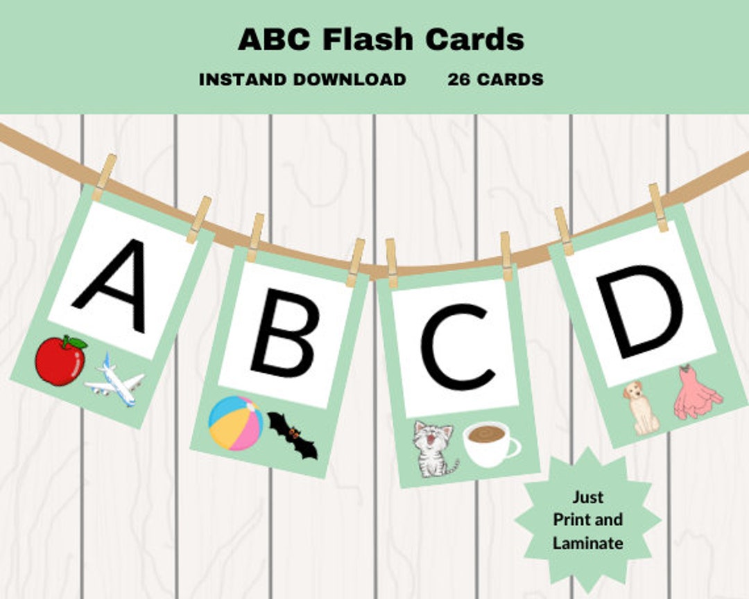 Printable ABC Flashcards Preschoolers Pdf, Alphabet Cards for Toddlers ...