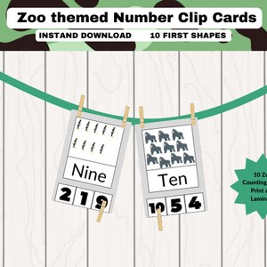 Preschool Zoo Printables, Number Clip Cards, Montessori Curriculum ...