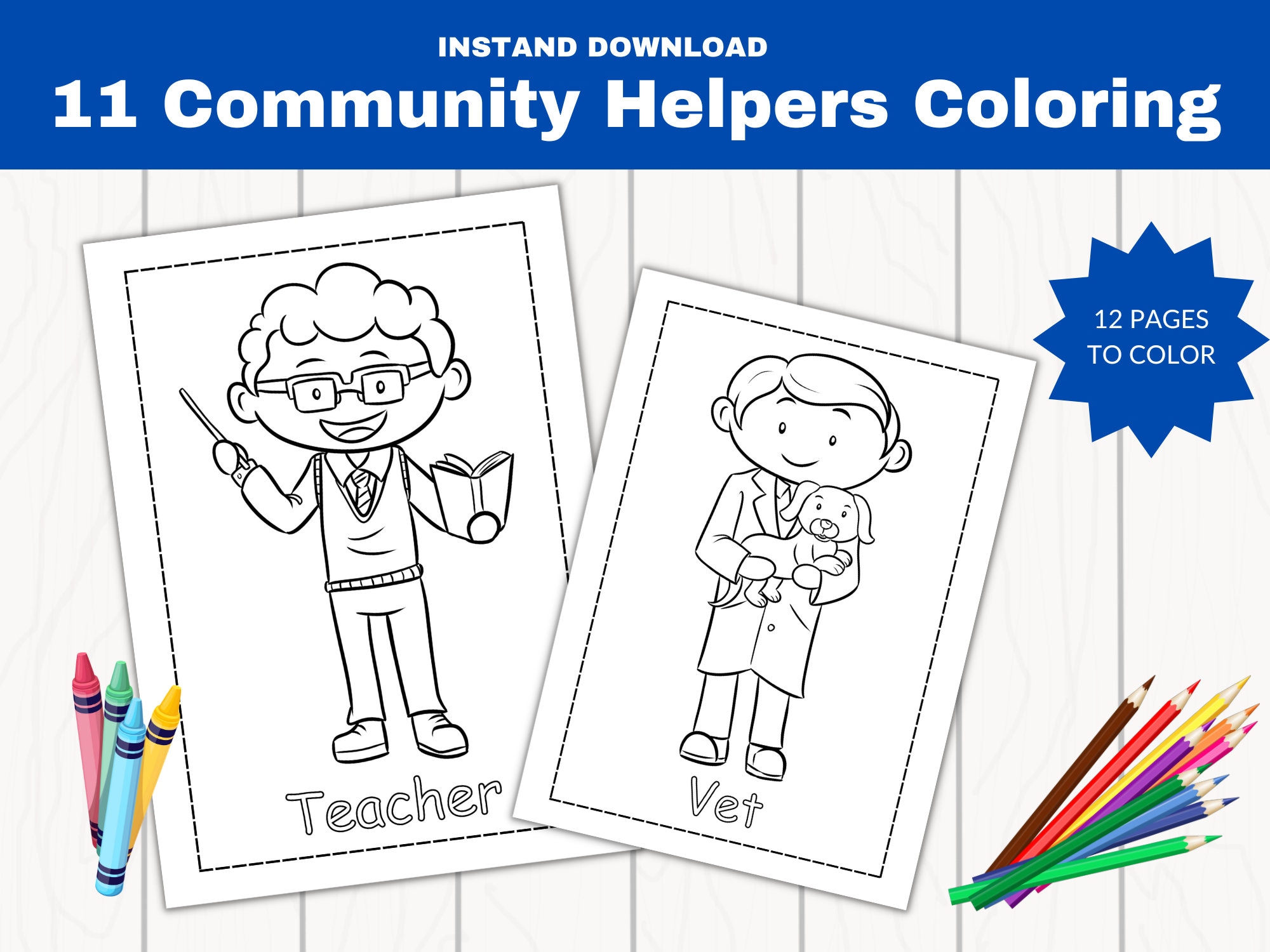 Community Helpers Coloring Pages Teacher