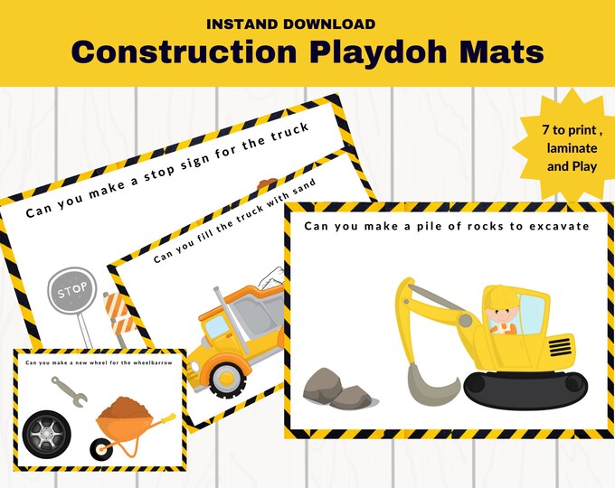 Shapes Play Dough Mats, 2D Shapes, Construction Trucks, Printable ...