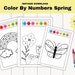 Color by Number Preschool Printable, Spring Themed Coloring Pages for ...