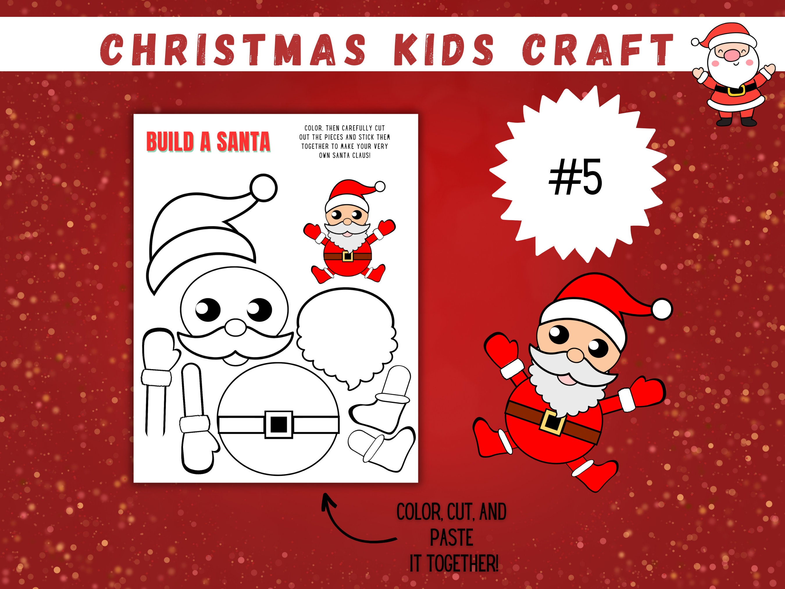 Printable Kids Christmas Craft Kit/ Perfect for Holiday Crafting/ Fun ...