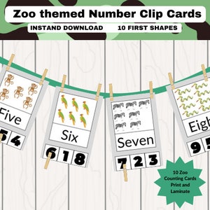 Preschool Zoo Printables, Number Clip Cards, Montessori Curriculum ...