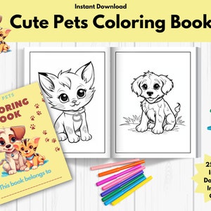 Summer Coloring Book for Kids, Cute Kitten Coloring Book, Baby Pet ...