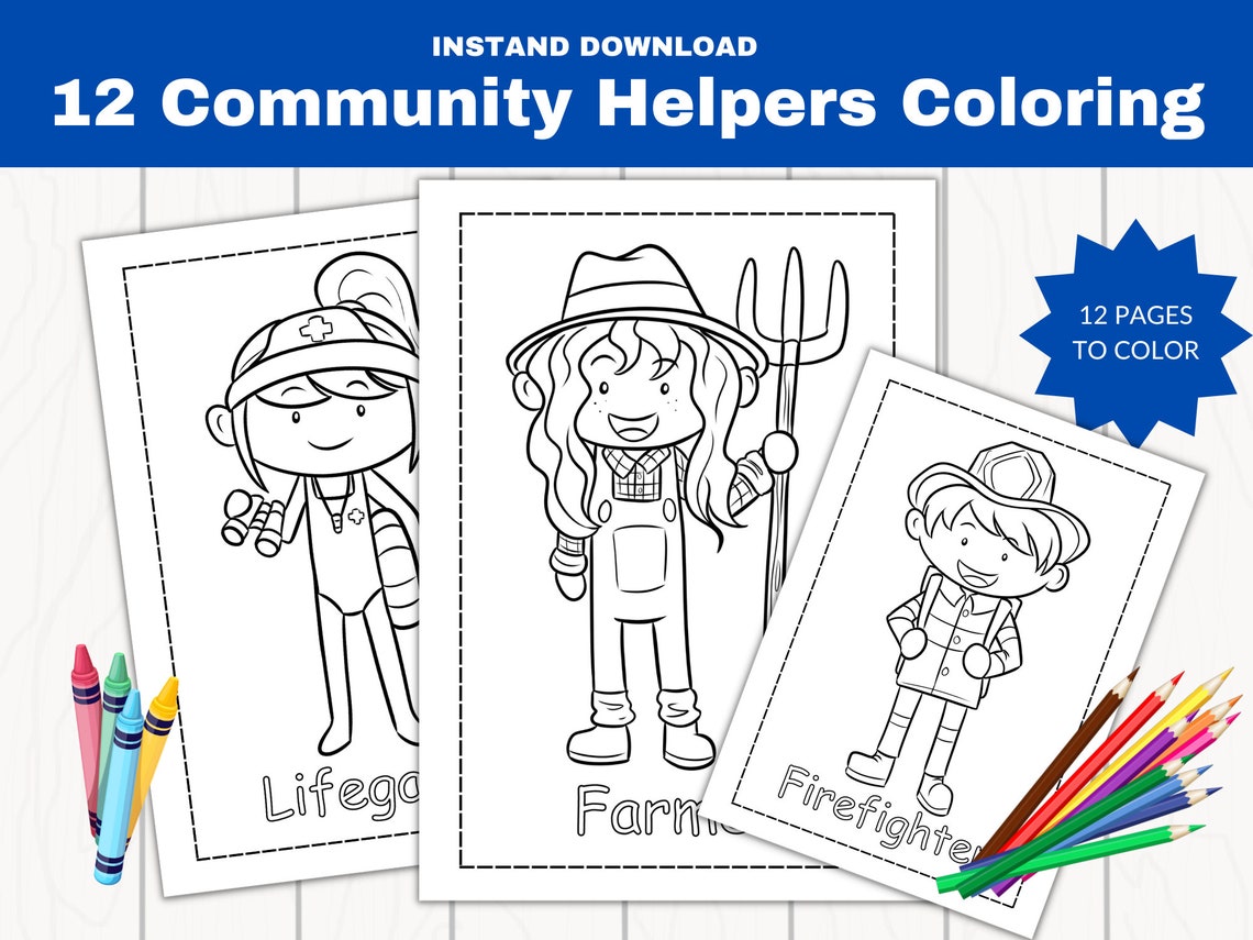 Community Helpers Printable Coloring for Preschoolers and Toddlers ...