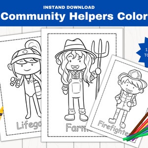 Community Helpers Printable Coloring for Preschoolers and Toddlers ...