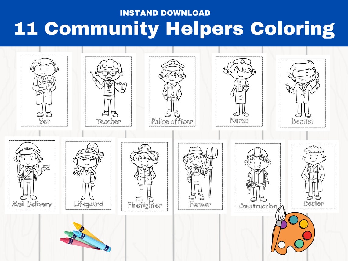 Community Helpers Printable Coloring for Preschoolers and Toddlers ...