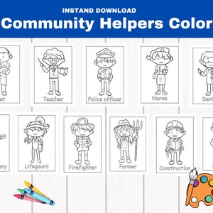 Community Helpers Printable Coloring for Preschoolers and Toddlers ...