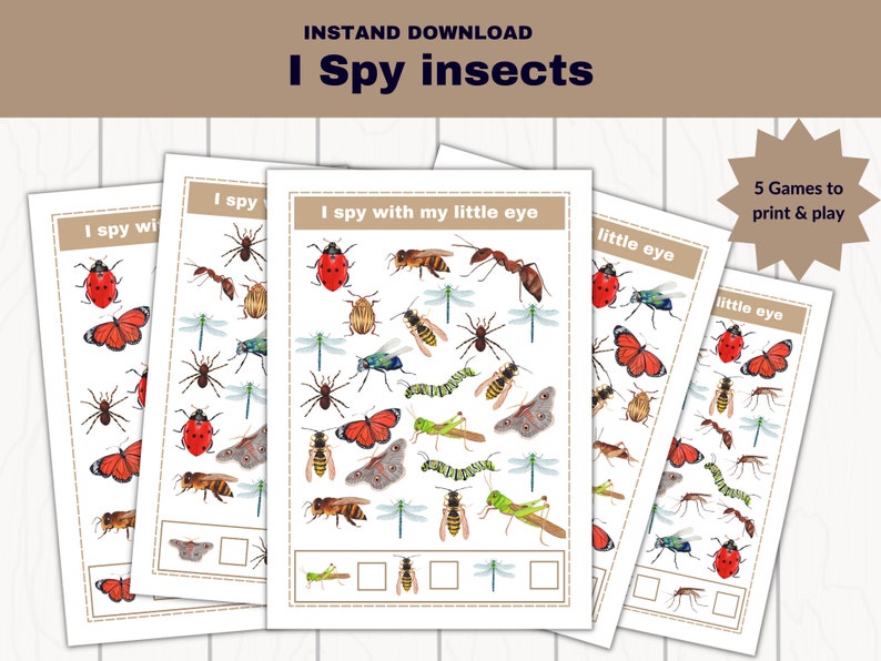 Insect I Spy Game, Preschool Printable Insect Study, Insect ...