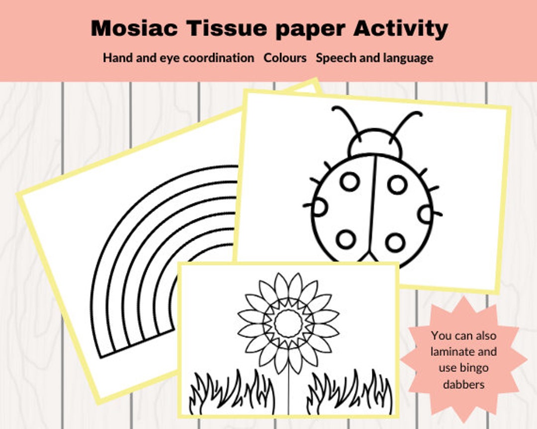 Toddler Printable Activity, Tissue Paper Mosiac Fun, Monterssori Play ...