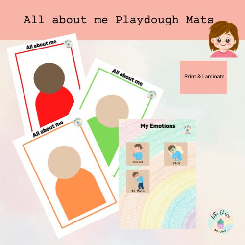 All About Me Playdough Mats, Preschhol Learning, Emotions Therapy ...