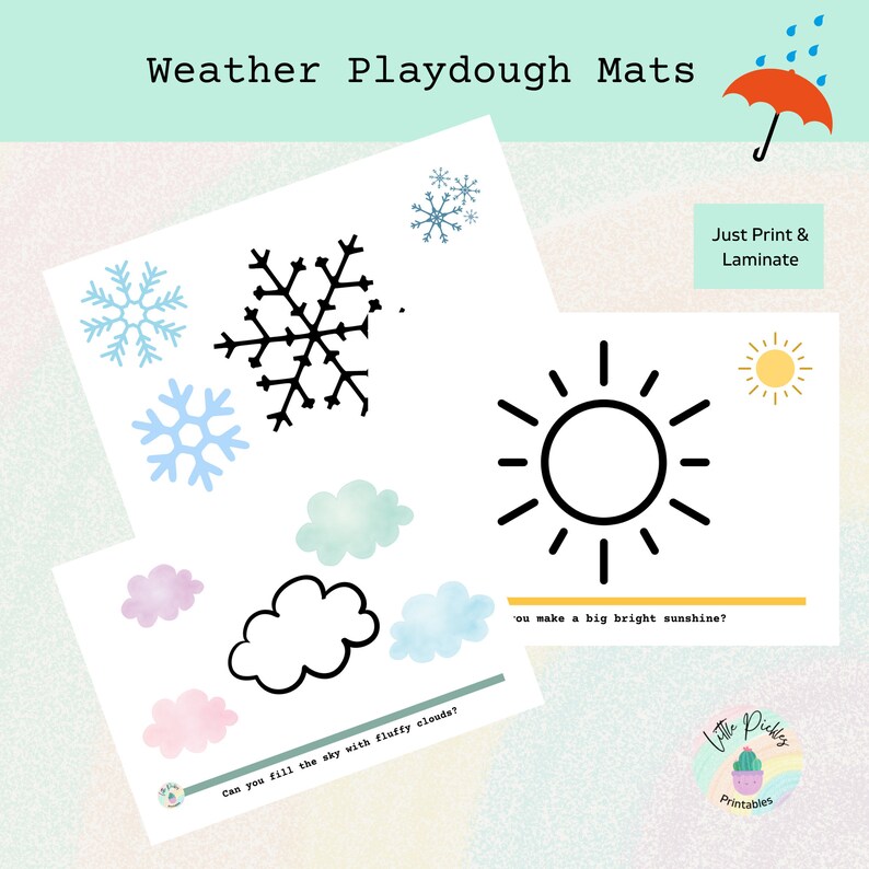 Weather Themed Playdough Mats, Instant PDF - Etsy