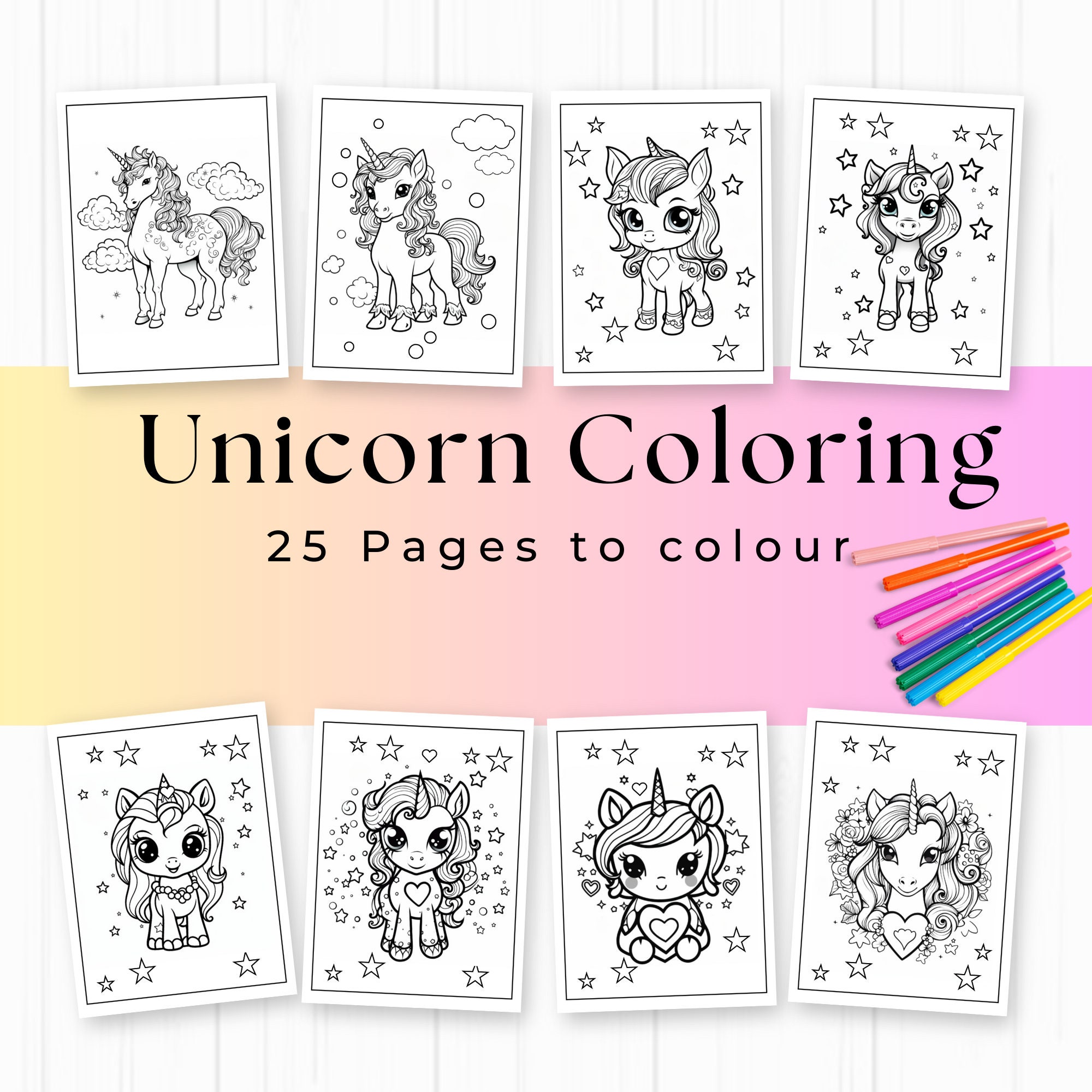 Coloring Book for Kids, Unicorn Coloring Book, Unicorn Coloring Pages ...