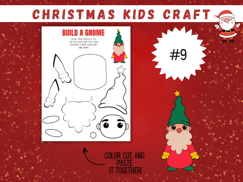Printable Kids Christmas Craft Kit/ Perfect for Holiday Crafting/ Fun ...