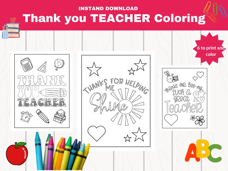 Printable Teacher Appreciation and Gratitude Coloring Pages, the Best ...