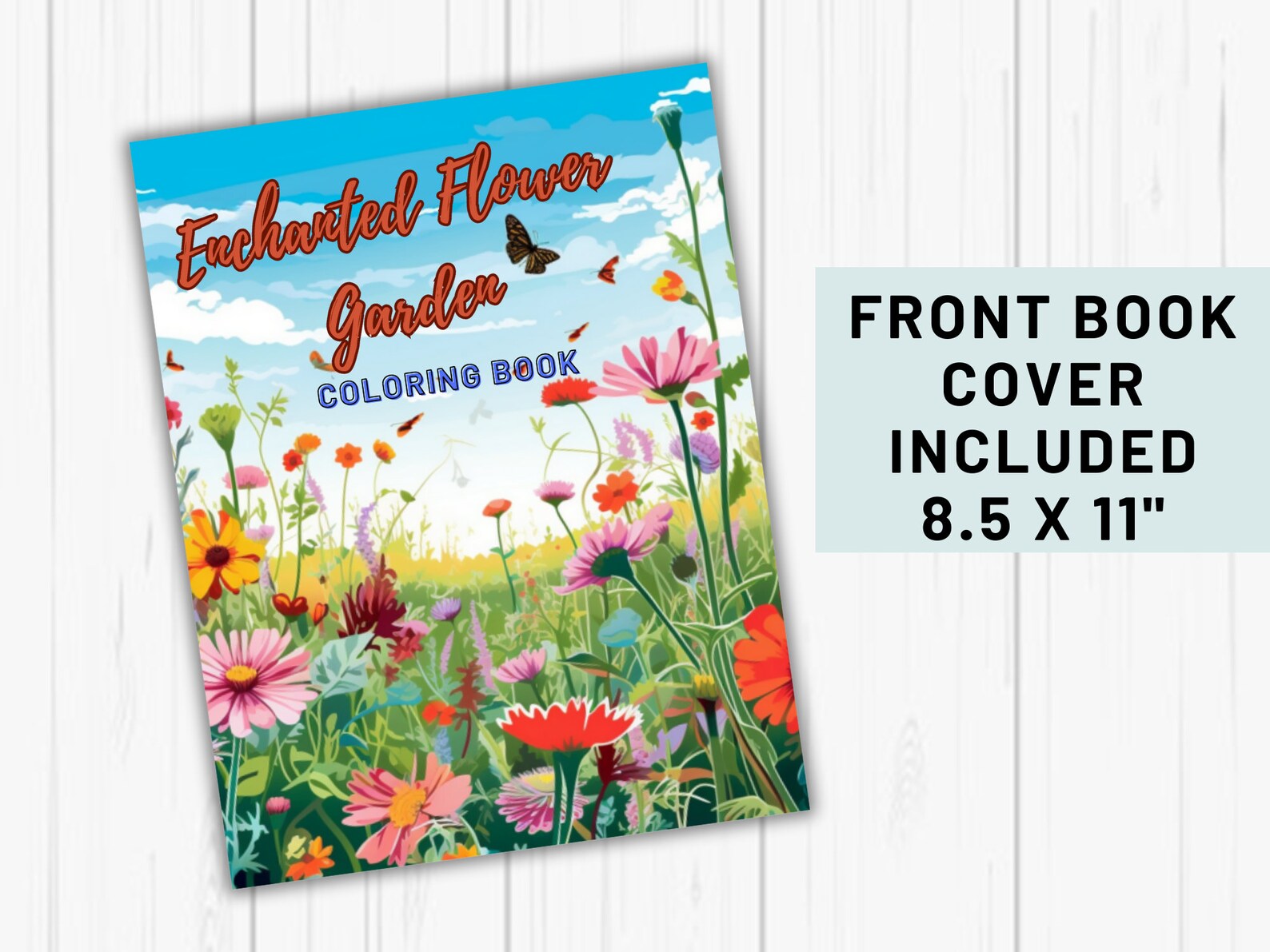 Enchanted Flower Garden Coloring Book, Adult Coloring Book, Mindful ...