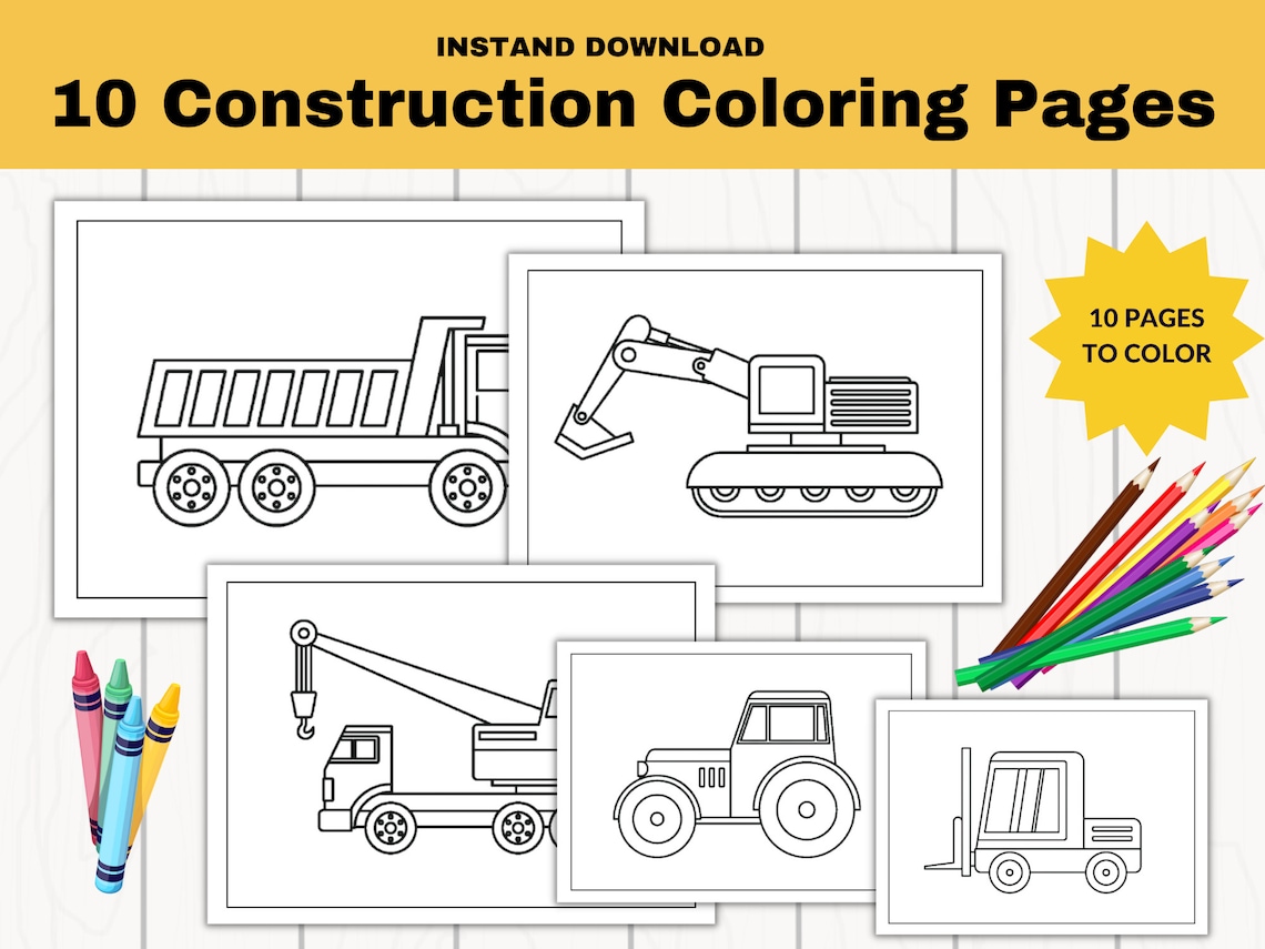 Preschool Construction Theme Printables, Construction Theme Coloring ...