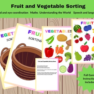 Preschool Curriculum Fruit and Veg Sorting Game, Toddler Activity ...