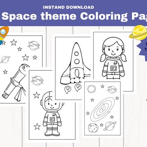 Preschool Space Theme Printables, Coloring for Toddlers, Fine Motor ...